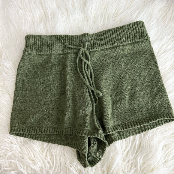 Sage | Shorts | Sage The Label Green Knit Drawstring Shorts Xs | Poshmark